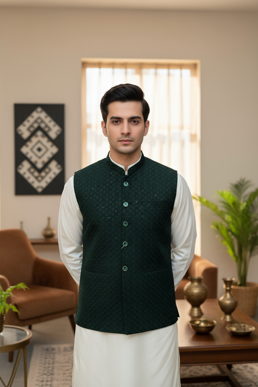 Men Stylish Mongia Waistcoat – My Store